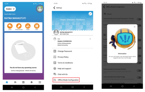 Menggunakan Fitur Offline Mode pada Binusmaya Mobile - BINUS Support