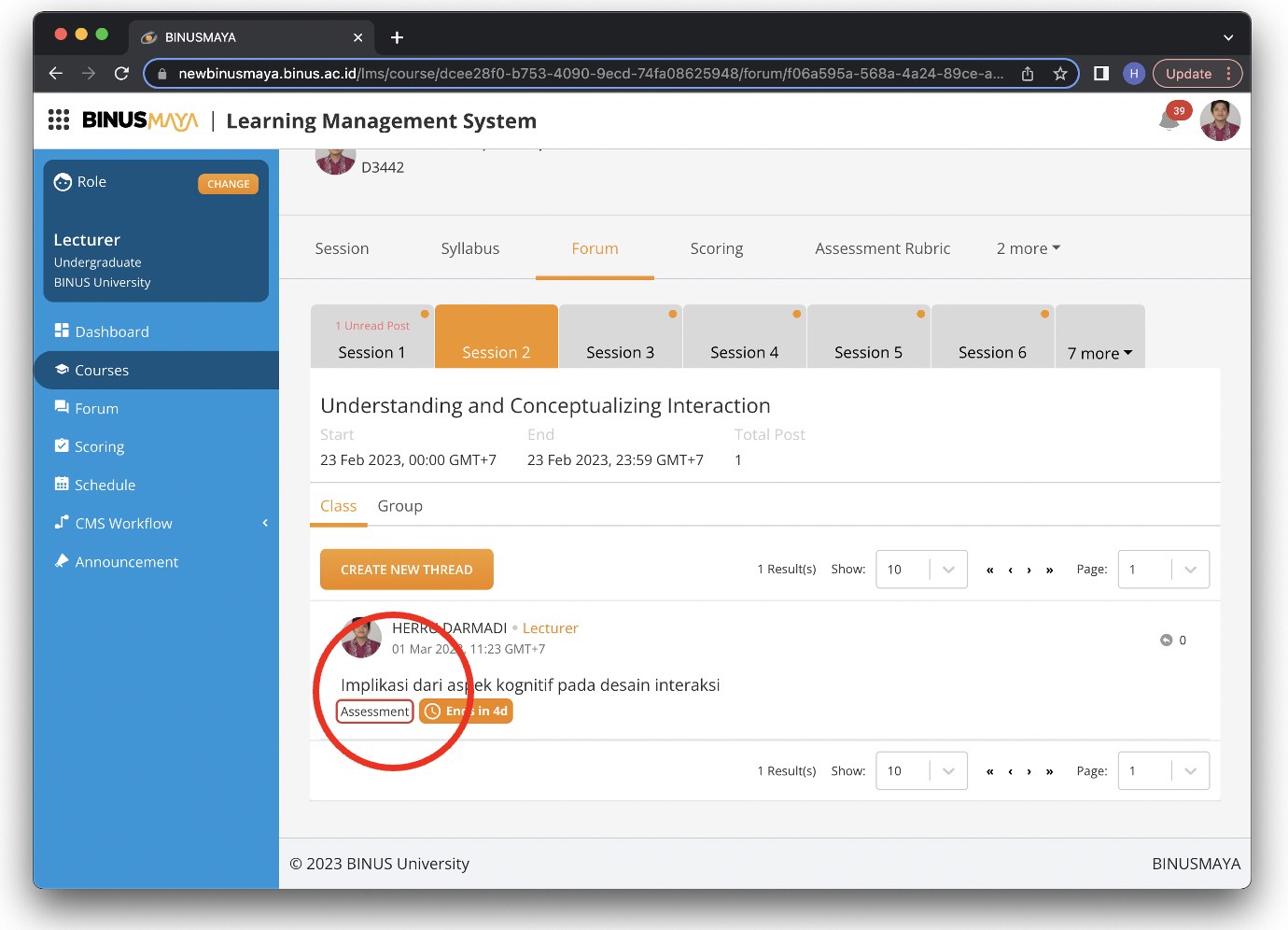 Pembuatan dan Penilaian Thread Forum Diskusi sebagai Assessment pada ...