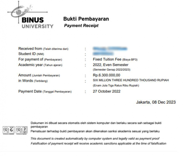 Bagaimana cara mendapatkan Kwitansi Pembayaran Perkuliahan yang sudah dibayarkan? - BINUS Support