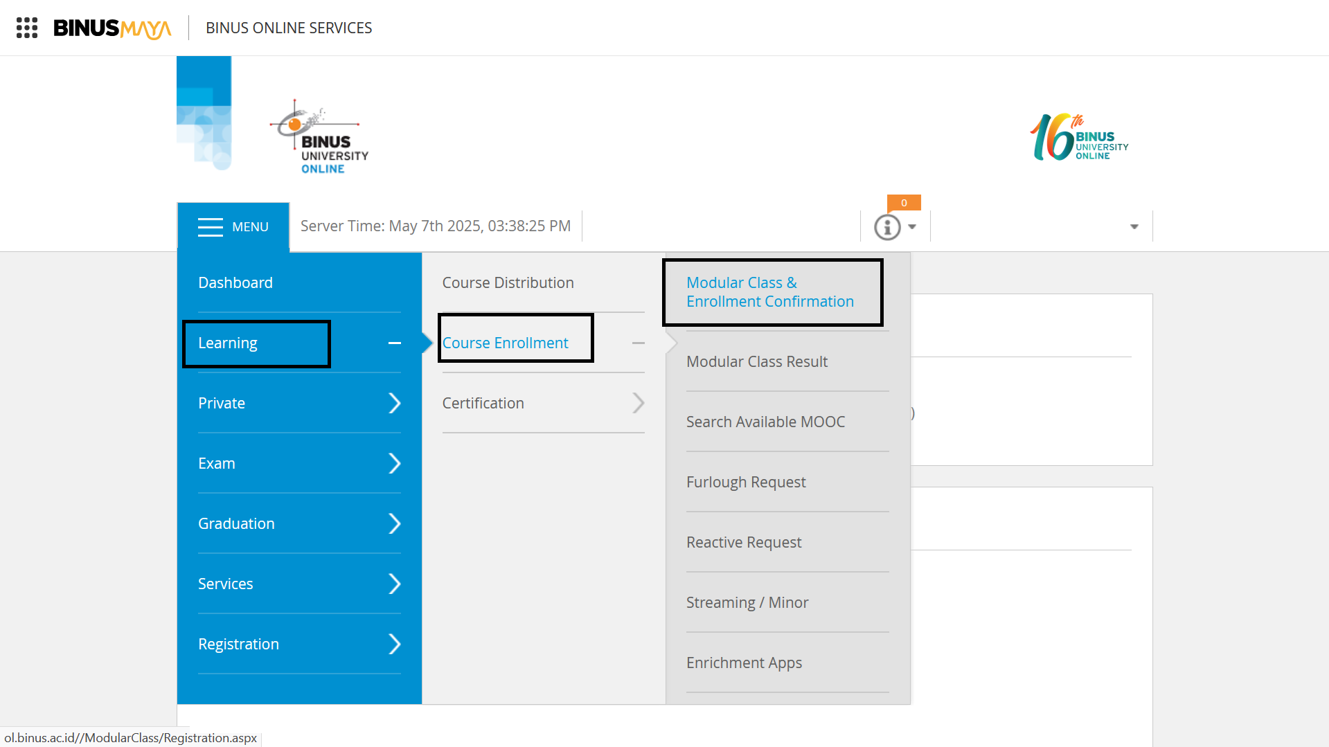 Sistem Modular - BINUS Online - BINUS Support